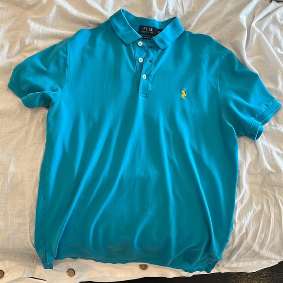 Ralph Lauren | Shirts | Ralph Lauren Polo Classic Fit Stretch Mesh Turquoiseyellow | Poshmark